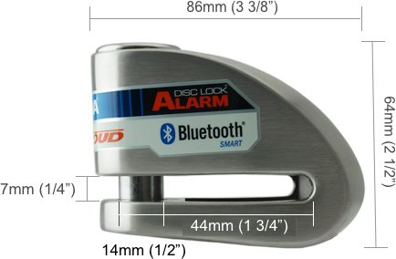 XENA Disc-Lock Dimensions - Strong Loud Smart Motorcycle Security